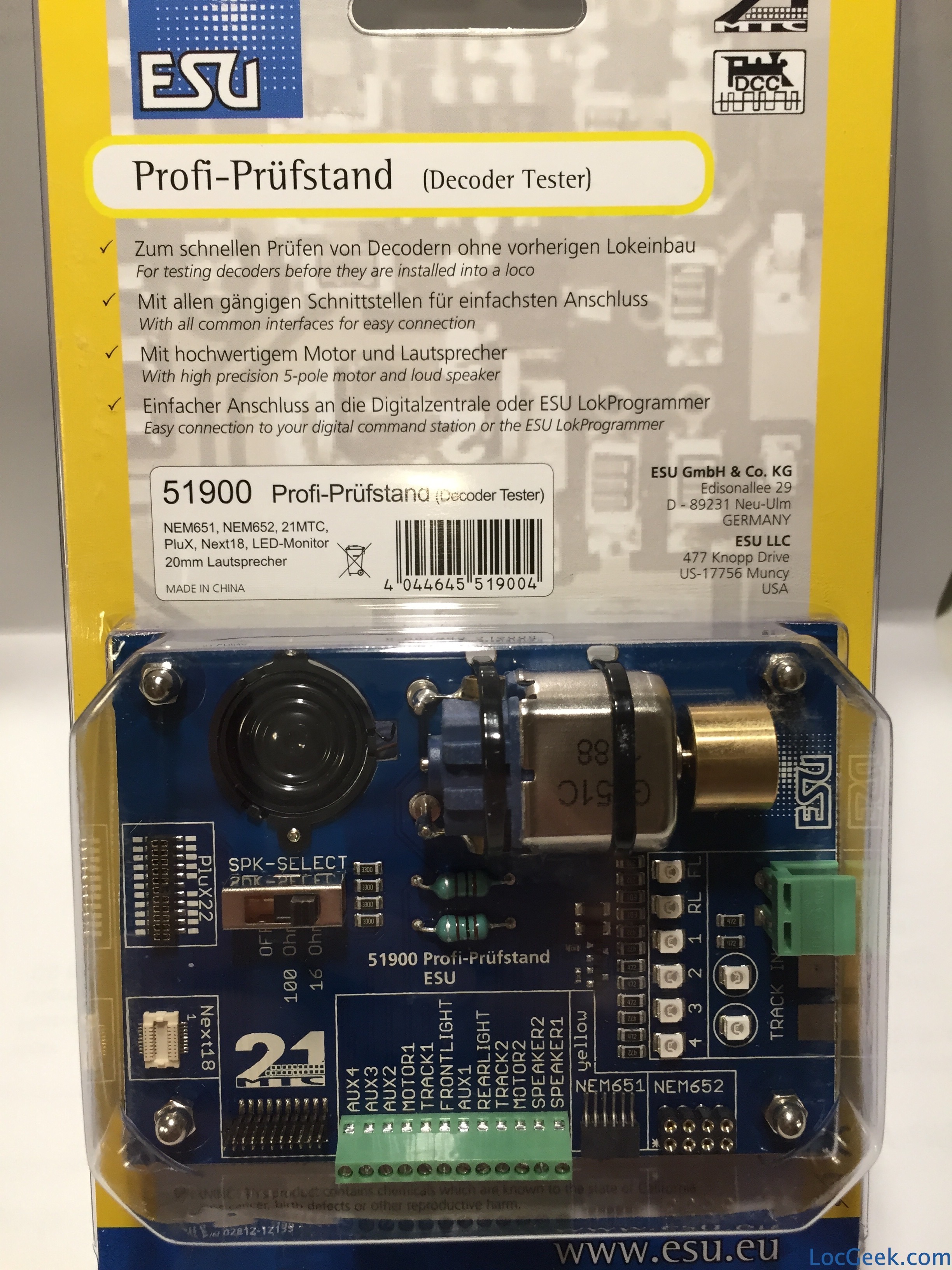 ESU Decoder tester "Profi-Prüfstand" 51900 | LocGeek