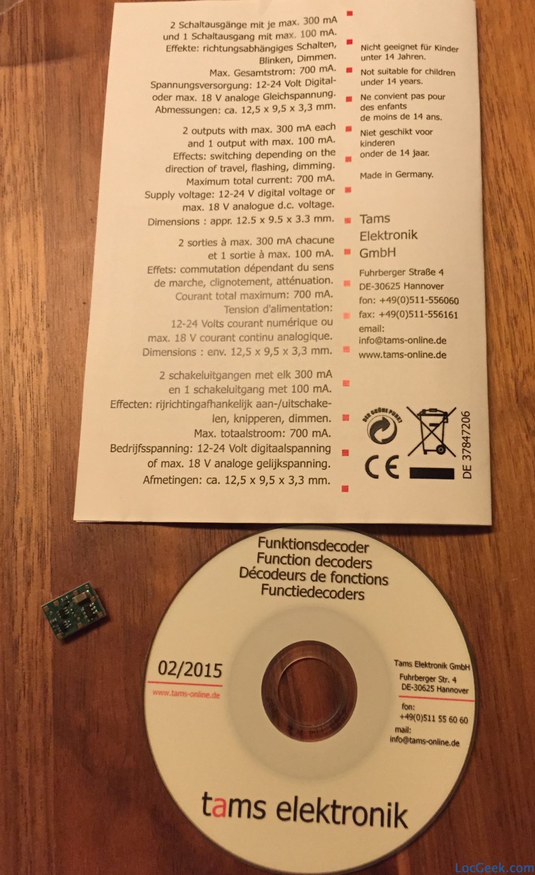 Tams FD-R Basic 2 function decoder review | LocGeek